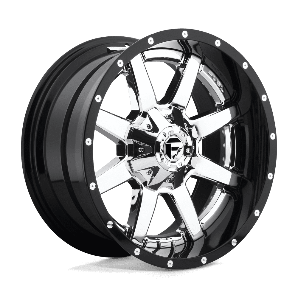 Fuel 2PC Cast Aluminum Rim D260 20X10 8X6.5 CHR-PLATED-GBL -19MM ...