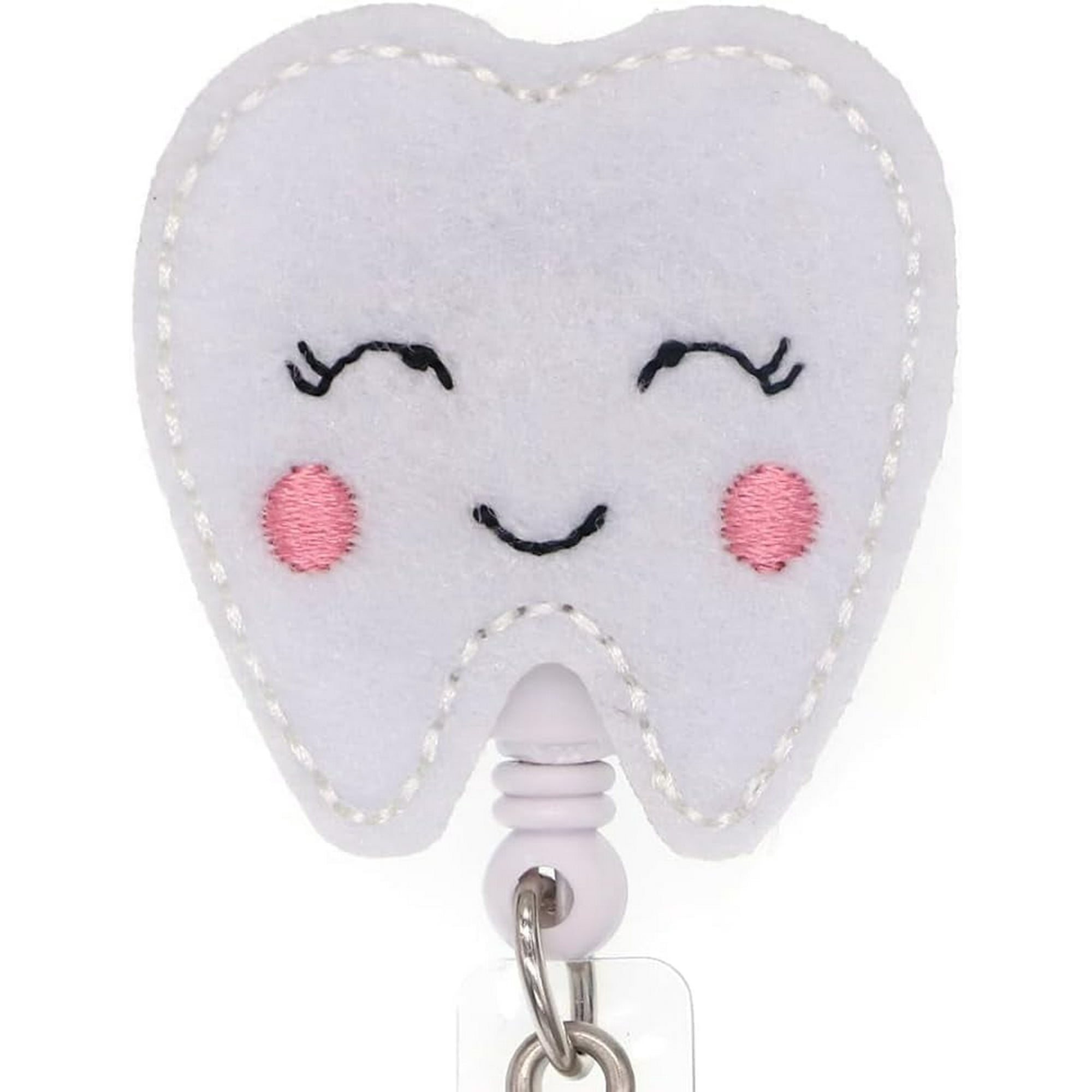 Click here for Junwell Smiling Tooth Shape Felt Badge Holder Cute... prices