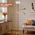 NATYSWAN Wood Floor Lamp for Living Room - Walnut Torchiere Floor Lamps ...
