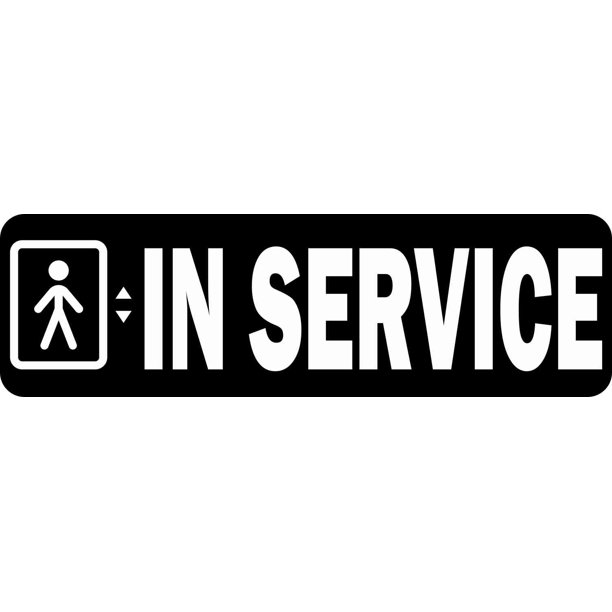10in x 3in Service Elevator Sticker Vinyl Business Sign Decal Stickers ...