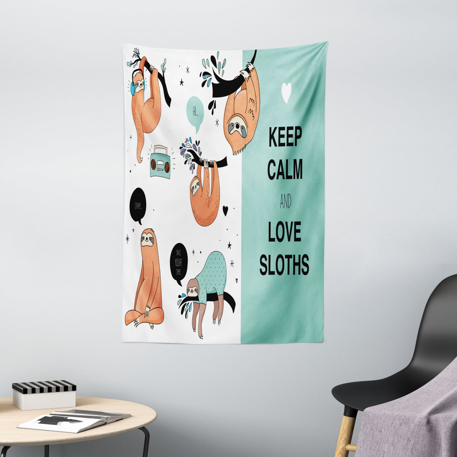 Animal Tapestry, Lazy Sleepy Bear Tribe of Australian Sloths with 'Keep ...