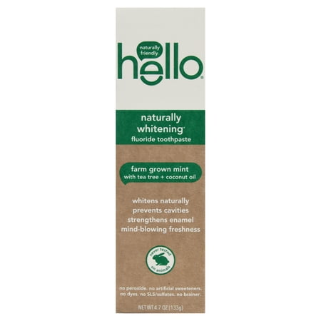 Hello Naturally Whitening Fluoride Toothpaste, Vegan & SLS Free, Farm ...