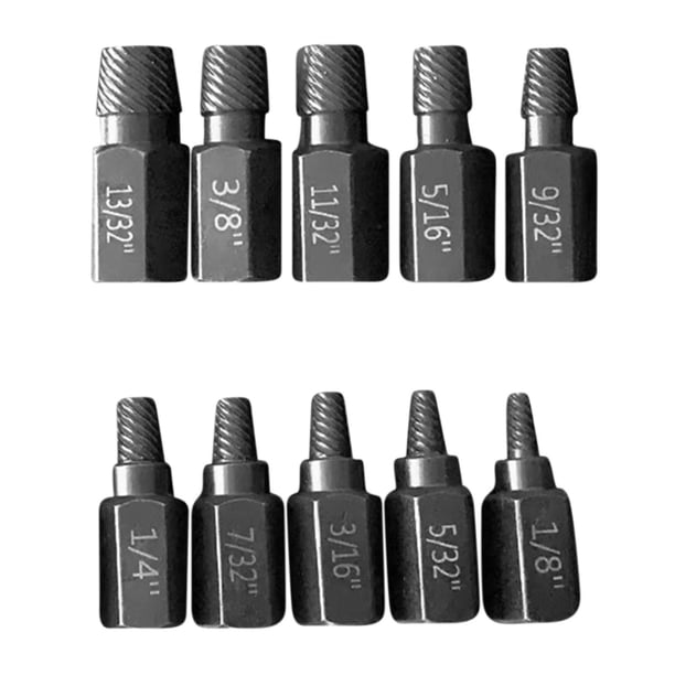 Lolmot Screw Extractor Set, 10 Piece 3.2-10.3mm Heavy Duty Hex Head ...