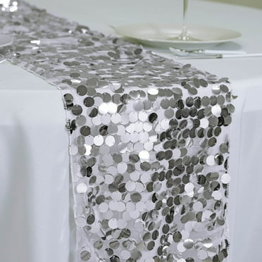 Efavormart Silver Sequin Premium Table Runners For Weddings Birthday ...