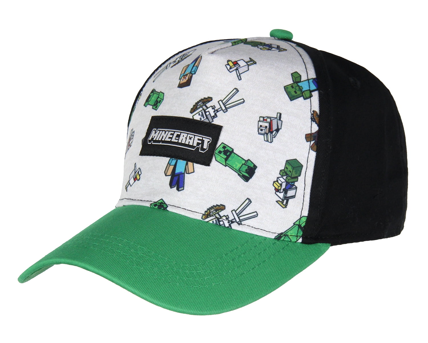 Minecraft Youth Hat Floating Mobs Creeper Skeleton Dog Chicken Snapback ...