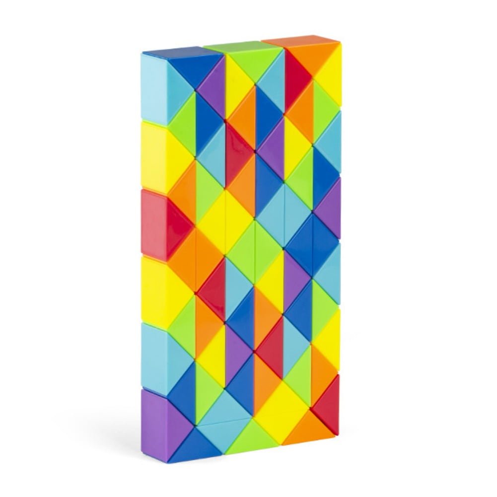 Rainbow Color Wedges Magic Snake Cube Twist Puzzle 3D Brain Teaser ...