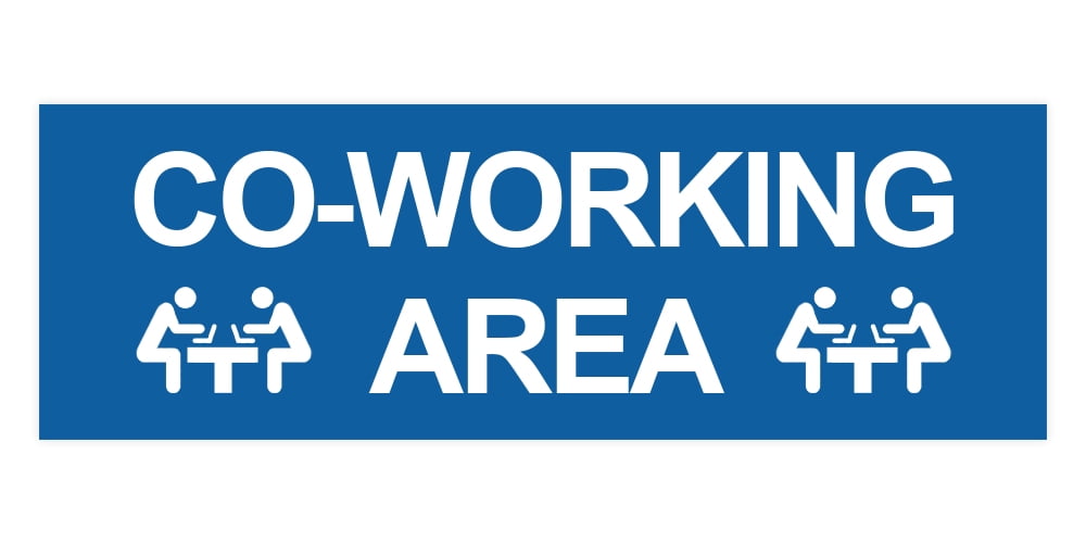 Basic Co-Working Area Sign (Blue) - Small - Walmart.com