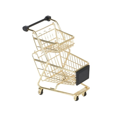 Mini Two-tier Shopping Cart Children Pretend Play Toy Alloy Grocery ...