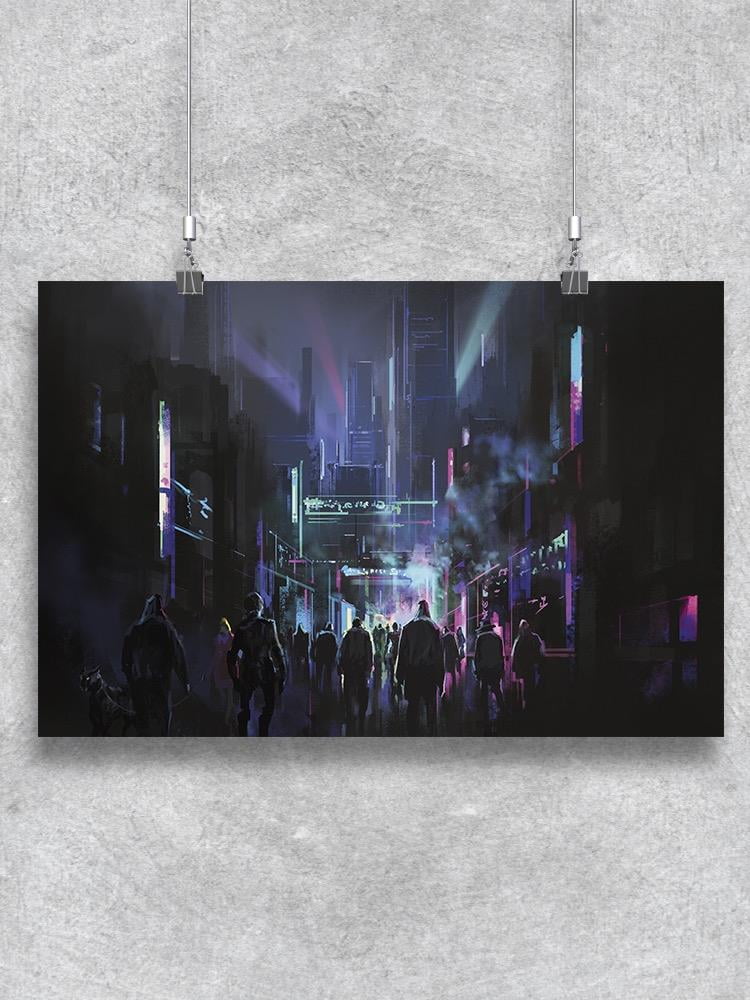 Neo Punk Futuristic City Street Poster - Image by Shutterstock ...