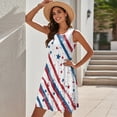 Binienty USA Flag Star Stripe Print Flowy Stylish Tank Dress for Women ...