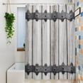 Barn Door Shower Curtains for Bathroom, Vintage Grey Farmhouse Rivet ...