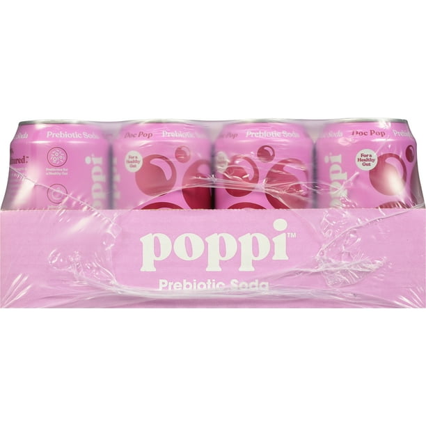 Poppi Prebiotic Soda, Doc Pop, 12oz (Pack of 12) - Walmart.com