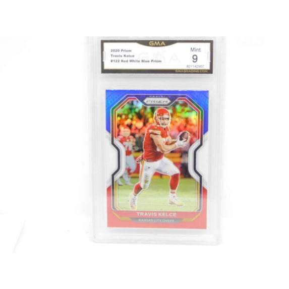 2020 Panini Prizm Red White Blue Prizm #122 Travis Kelce Kansas City ...