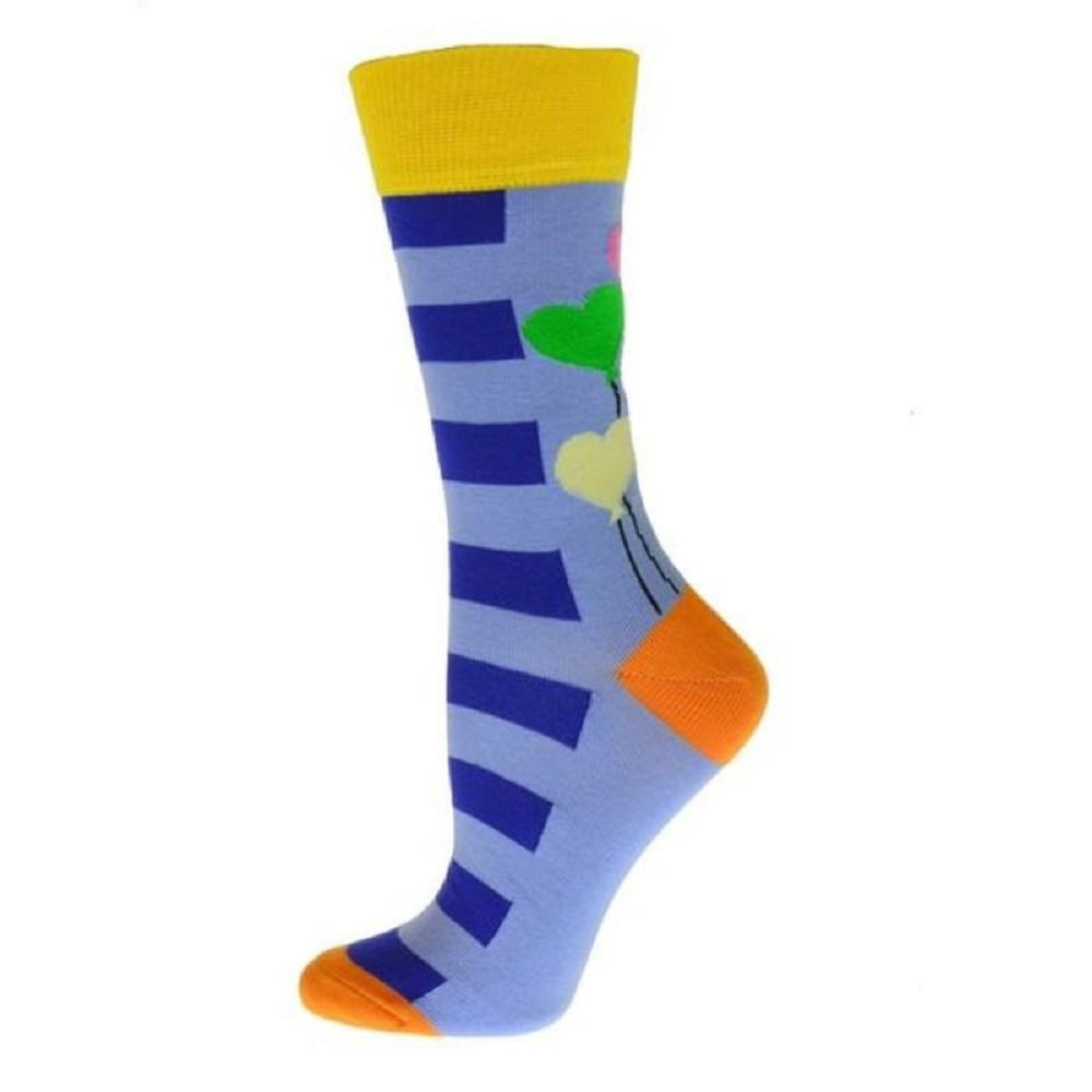 sierra-socks-heart-balloons-and-stripes-pattern-cotton-crew-socks-shoe