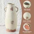 Ceramic Flower Vase With Handles 203-3-12in 12.3 Inch Tall Farmhouse ...