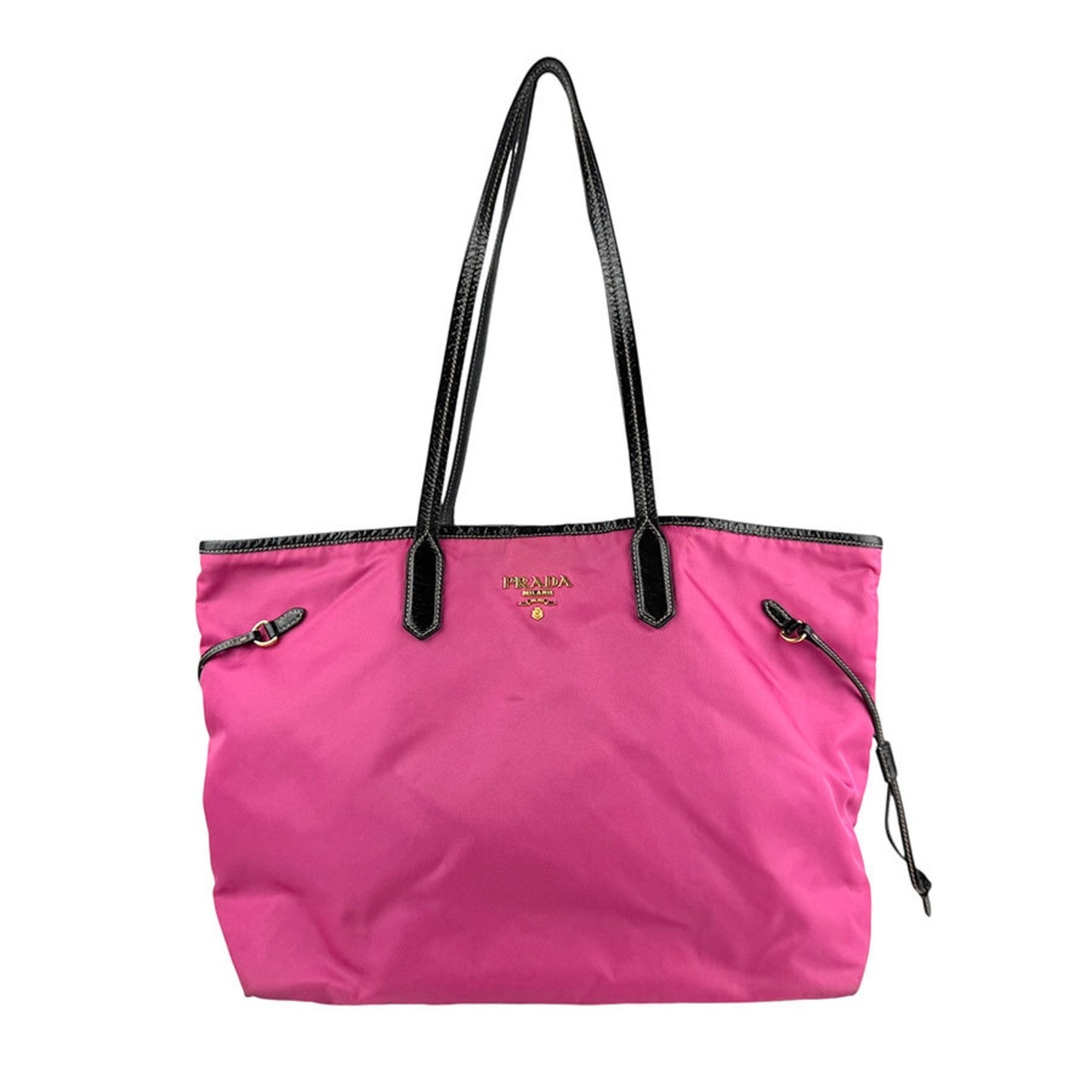 Pre-Owned Prada PRADA Shoulder Bag Nylon Enamel Pink x Black Women's z6303 (Good) - Walmart.com