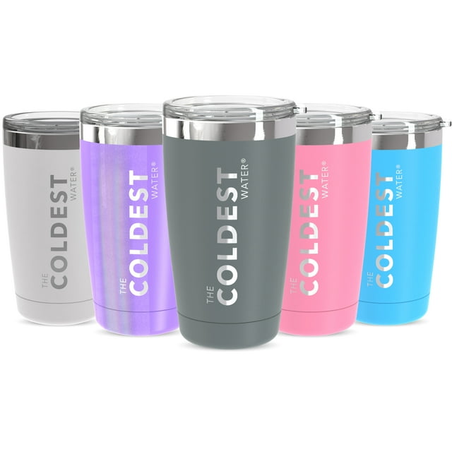 COLDEST Insulated Tumbler Cup with Sliding Lid - Reusable Stainless ...