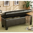 Chelsea Lane Modern Lift Top Storage Bench, Mocha Brown Faux Leather ...