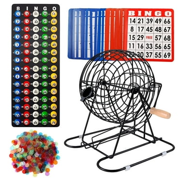 MR CHIPS 11 Inch Pro Bingo Set, Rust-Proof Steel Cage, 7/8 Inch Bingo ...