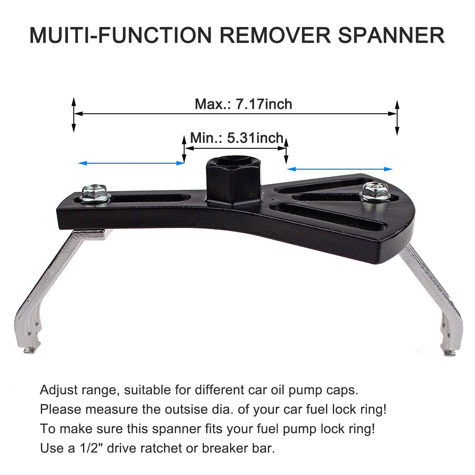 Car Styling & Body Fittings 4.53 to 8.07 Adjustable Lock Ring Spanner ...