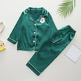 FAIWAD Kids Christmas Silk Pajamas Set Button Down Long Sleeve Santa ...