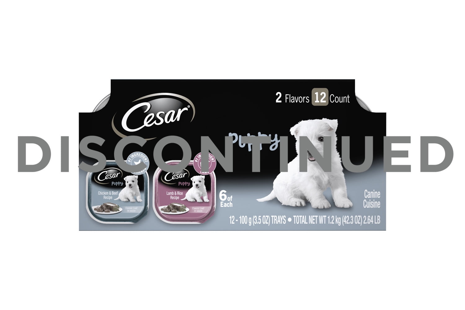 CESAR Wet Dog Food Puppy Chicken & Beef and Lamb & Rice Variety Pack ...