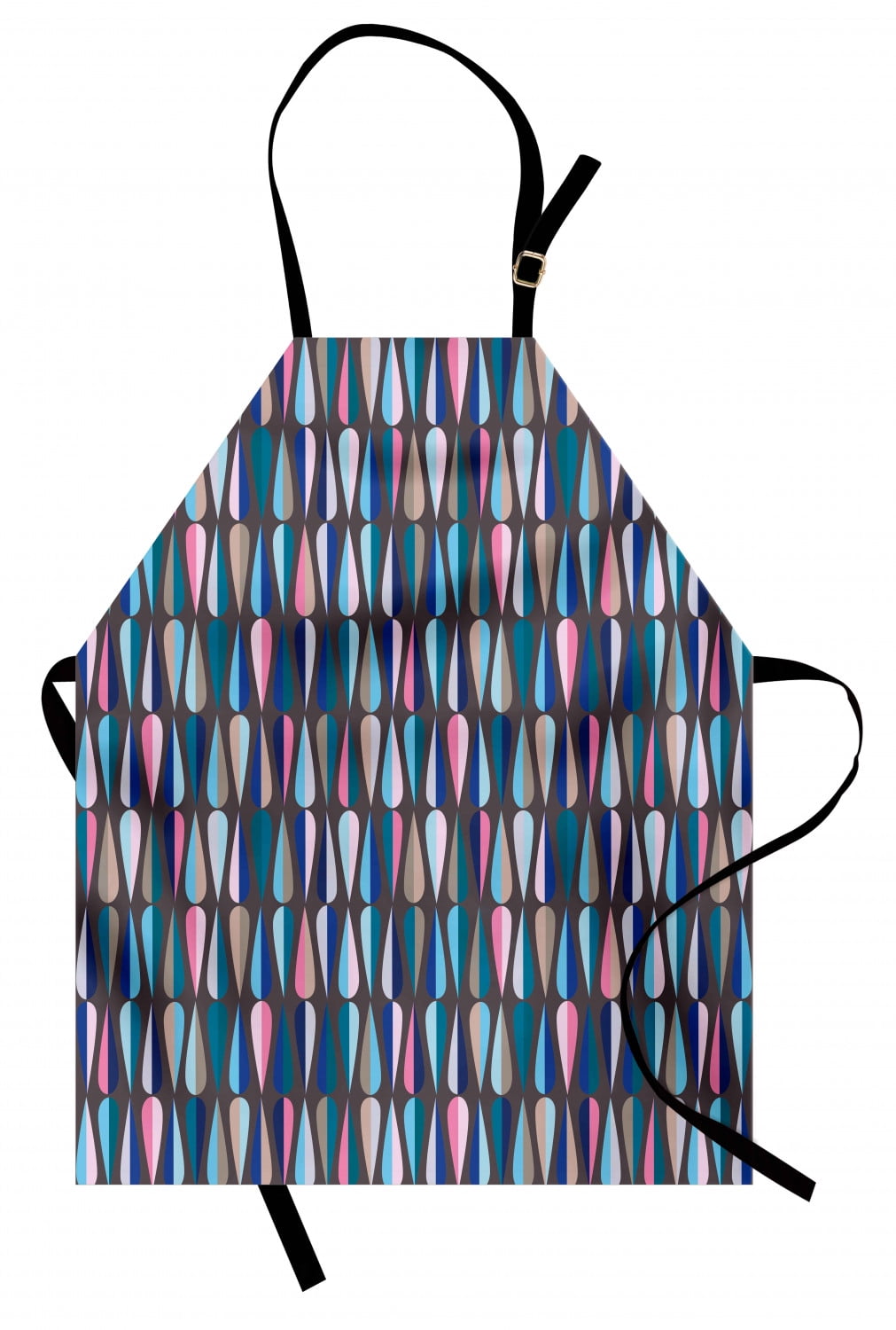 Mid Century Apron Modern Style Retro Pattern with Droplet Shapes Mosaic ...