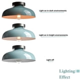 Claxy 12" Aqua Blue Flush Mount Ceiling Light with Dome Metal Shade ...