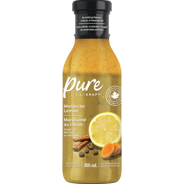 J.L. KRAFT Pure Moroccan Lemon Dressing & Marinade, 355 mL Bottle, J.L. Kraft Pure - MOROCCAN ...