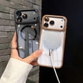 Camera Bracket Shockproof Clear Magnetic Phone Case for iPhone ...