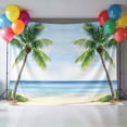 Ocean Beach Palm Tree Backdrop for Photography, Summer Tropical Island ...