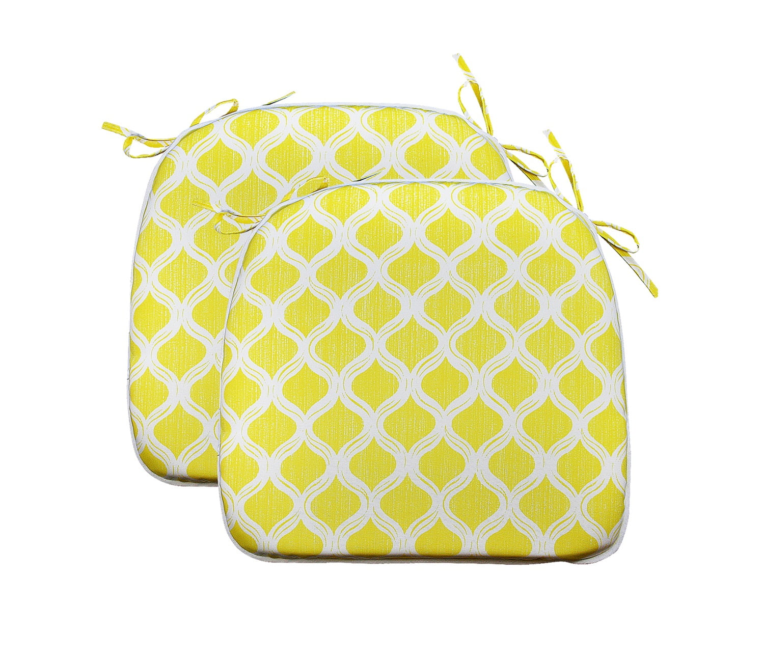 FBTS Prime 18x19 inch All-Weather Yellow Geometric Outdoor Seat Pads ...