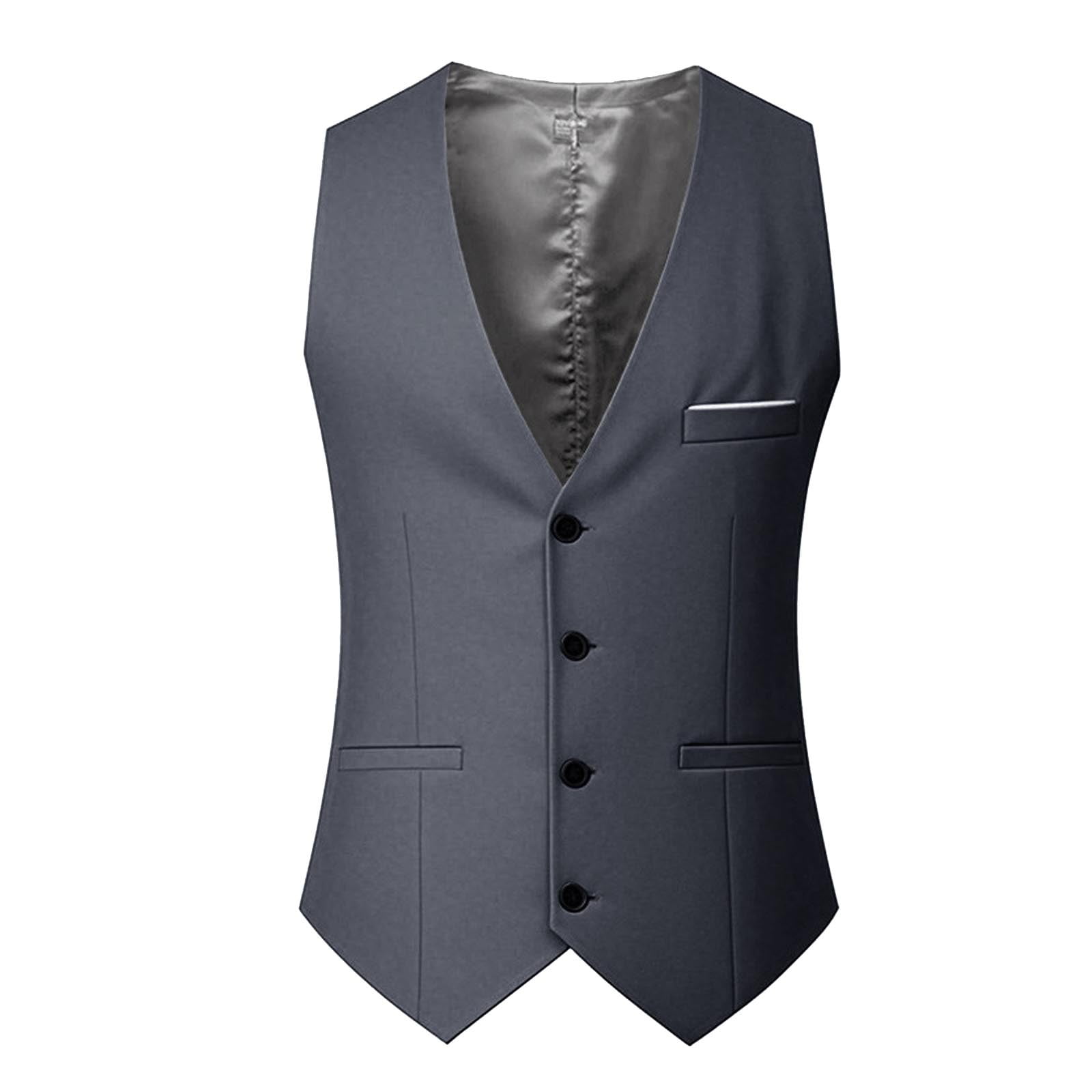Click here for Leodye Mens Formal Business Suit Vests V-Neck Sing... prices