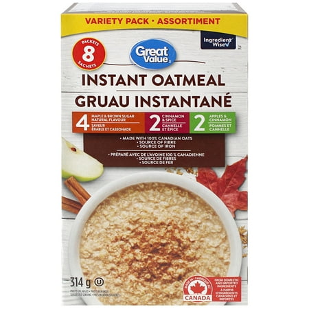 Great Value Variety Pack Instant Oatmeal | Walmart Canada