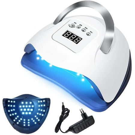 UV LED Nail Lamp, 57 Lamp Bead 180W Gel Nail Poli h Dryer with 10/30/60 ...