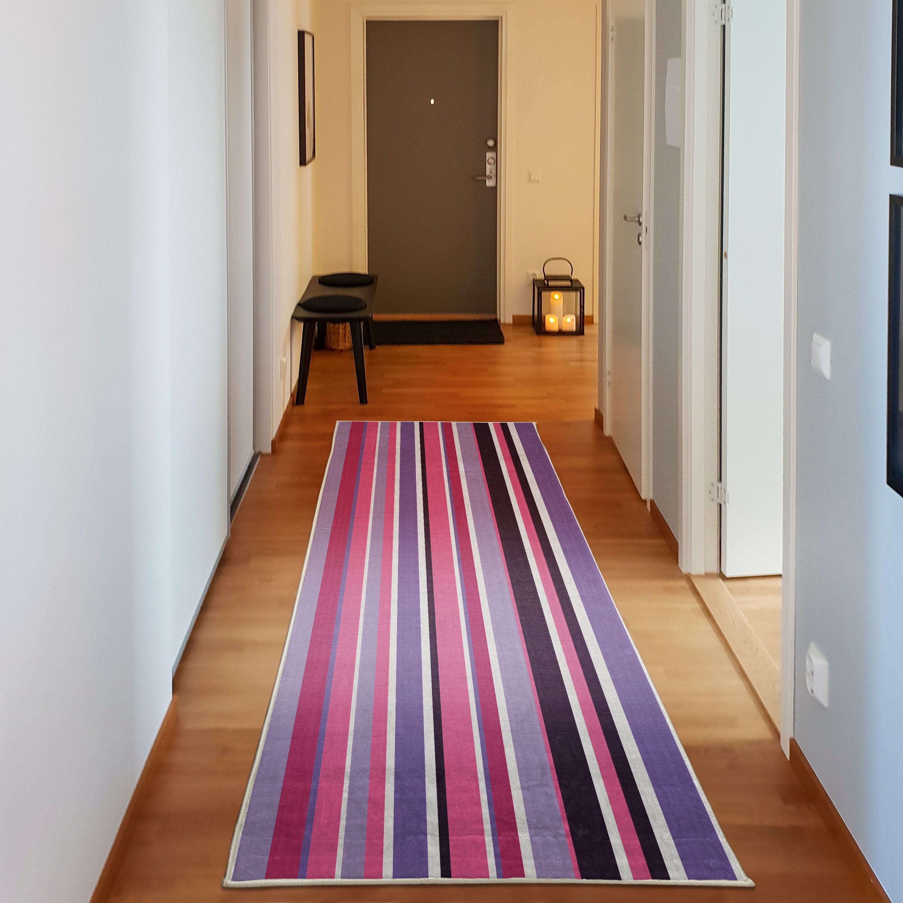 Pastel Decorative Rug, Vertically Striped Pattern Different Color ...
