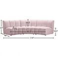 Meridian Furniture Infinity Pink Velvet 3pc. Modular Sectional ...