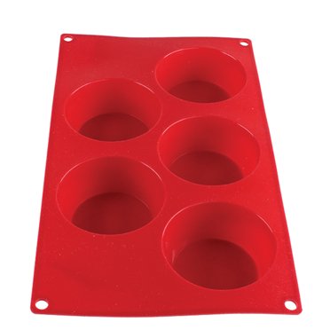 Excellante 4.57 Oz Muffin High Heat Silicone Baking Mold, 5 Cavities ...