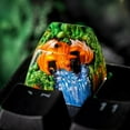 SHIQI-Orange Dragon with Waterfall Artisan Keycap R1 SA Profile Custom ...