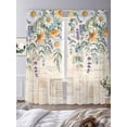 Floral Eucalyptus Leaves Sheer Curtains 96 Inch Length 2 Panels Set ...