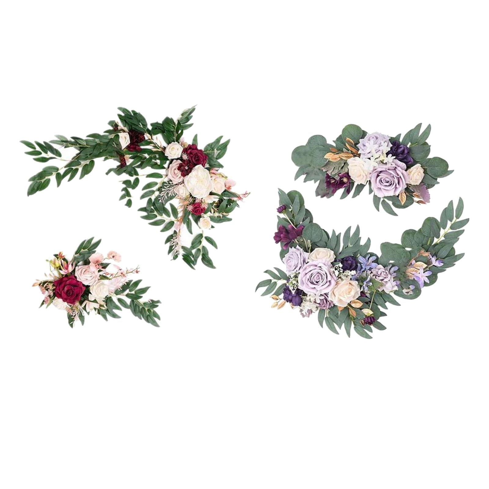 Corona colgante BLESIY Flor de rosa Artificial para Boda Rosa Púrpura ...