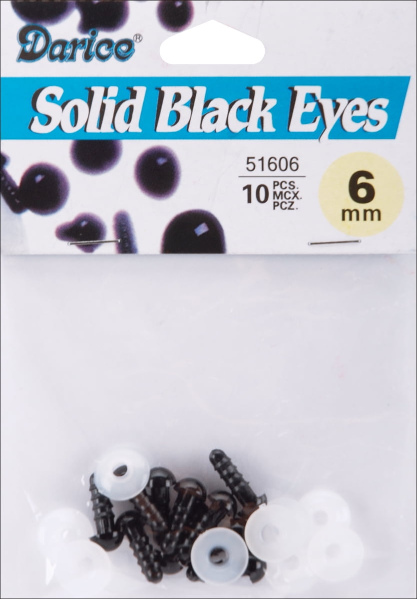 Shank Back Solid Eyes 6mm 10/Pkg-Black - Walmart.com