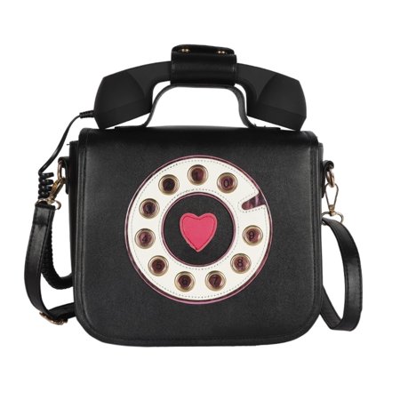 Telephone Shaped Bag Shoulder Bag Totes Purse Satchel Black | Walmart ...