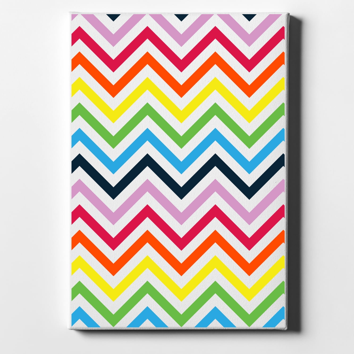 Rainbow Chevron - 8" x 10" - Decorative Canvas Wall Art - White Edge ...