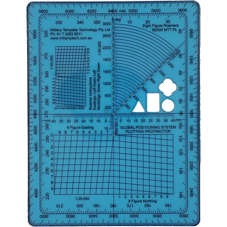 MTT PL GPS Plotting Protractor for Military map Marking, Angle ...