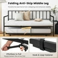 2-in-1 Metal Twin Daybed Frame with Metal Slat Support 3-Sided ...