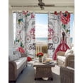 Happy Birthday Blackout Curtains 96 Inch Length Watercolor Red Floral ...