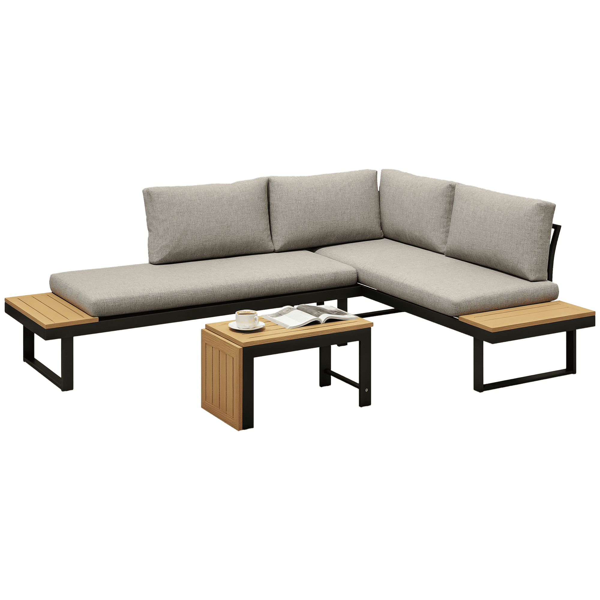 Click here for Outsunny 3 Pieces Sectional Patio Furniture Set L... prices