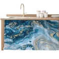 Blue Gradient Marble Cabinet Curtains 28" W x 51" L Abstract Gold Ombre ...