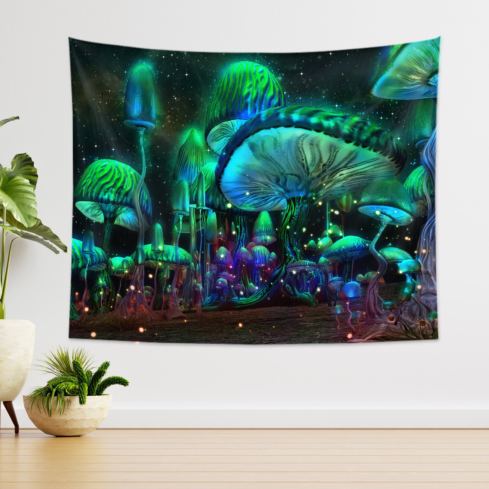BLINGPAINTING Glowing Mushroom Tapestry Fantasy Plant Tapestries Wall ...
